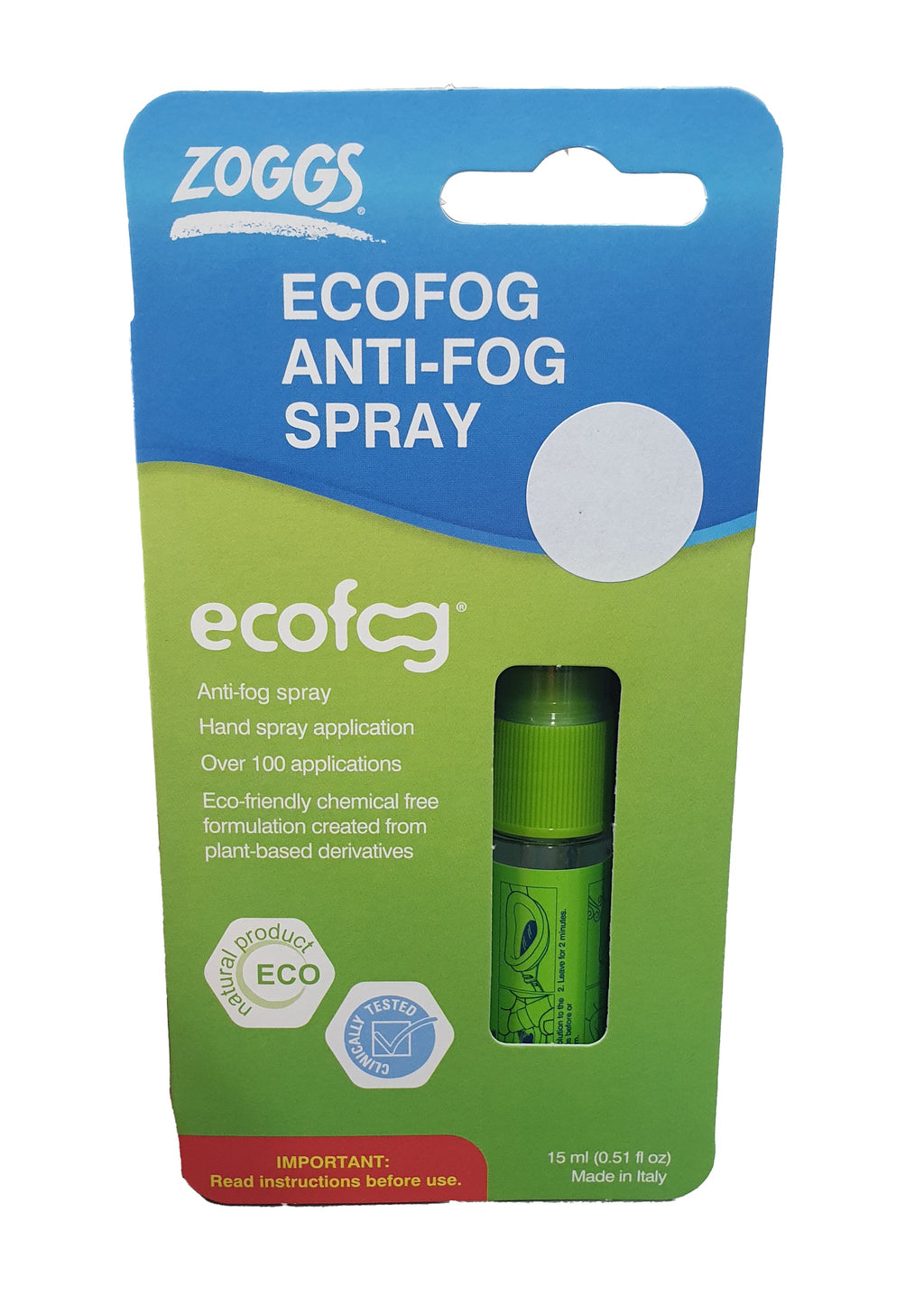 Zoggs Eco-Fog Anti Fog Spray – swimmingpoolshop